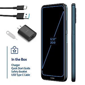 Nokia G100 | Verizon, T-Mobile, AT&T | Android 12 | Unlocked Smartphone | 3-Day Battery | US Version | 4/128GB | 6.52-Inch Screen | 13MP Triple Camera | Polar Night