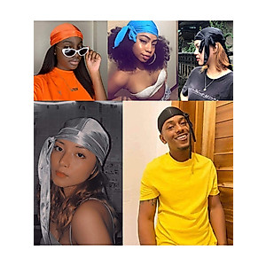 18 Pieces Silky Durags Long Tail Headwrap Durag Wide Strap Satin Durag Cap for Men and Women (Mixed Color)