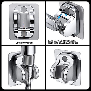 Strong Adhesive Shower Holder, PureHome Self-Adhesive Wall Mounted Shower Bracket for Handheld Shower Head