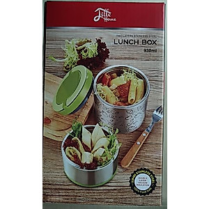 Lille Home Vacuum Insulated Stackable Stainless Steel Thermal Lunch/Snack box, 2-Tier Bento/Food Container with Lunch bag, Smart Diet, Weight Control, 32 Ounces