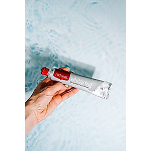 Red Seal Teeth Whitening Toothpaste with Baking Soda, Activated Charcoal Spheres, Coconut Oil for Visibly Brighter Smile – Fluoride Free, No SLS, Paraben Free