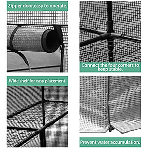 LYNSLIM Mini Greenhouse, 48" x 24"x 21.6" PE Cover, Garden Greenhouse with Roll-up Zipper Door, Portable Garden Green House for Indoor Outdoor