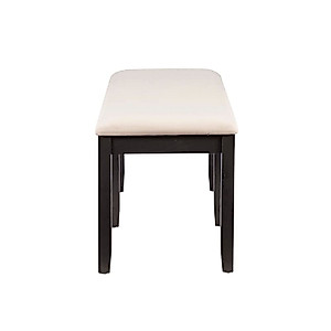 Linon Jordan Wood Backless Bench in Dark Charcoal Gray