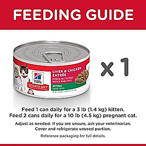 Hill's Science Diet Wet Cat Food, Kitten, Liver & Chicken Recipe, 5.5 oz. Cans, 24-Pack