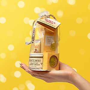 Burt's Bees Gifts Ideas - Hand Repair Set, 3 Hand Creams plus Gloves - Almond Milk Hand Cream, Lemon Butter Cuticle Cream, Shea Butter Hand Repair Cream