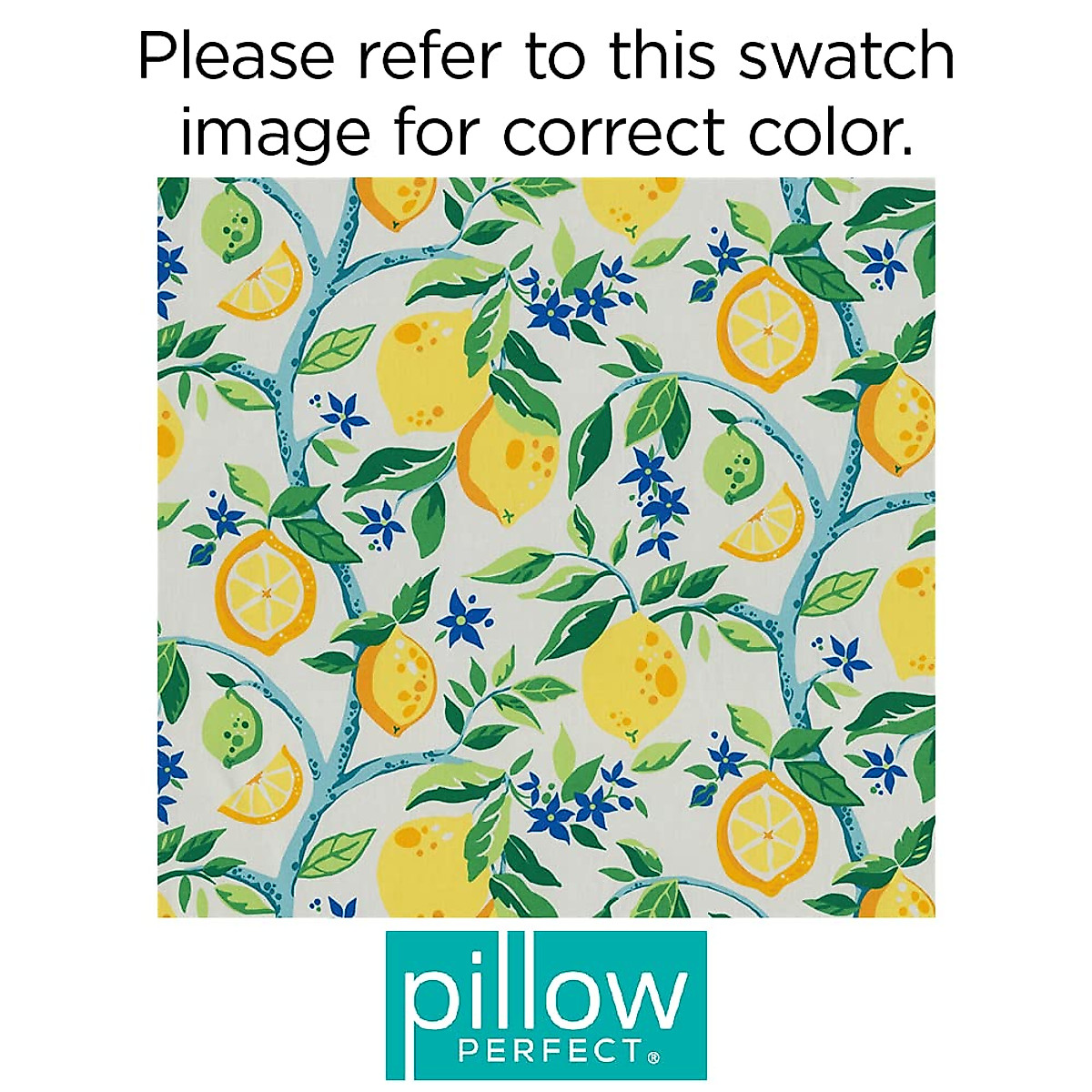 Pillow Perfect Outdoor/Indoor Lemon Tree Round Corner Chair Cushion, 1 Count (Pack of 1), Yellow