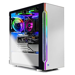 SkyTech Archangel 3.0 Gaming Computer PC Desktop - Ryzen 5 3600 6-Core 3.6GHz, RTX 2060 6G, 1TB SSD, 16GB DDR4 3000, RGB Fans, AC WiFi, Windows 10 Home 64-bit, White