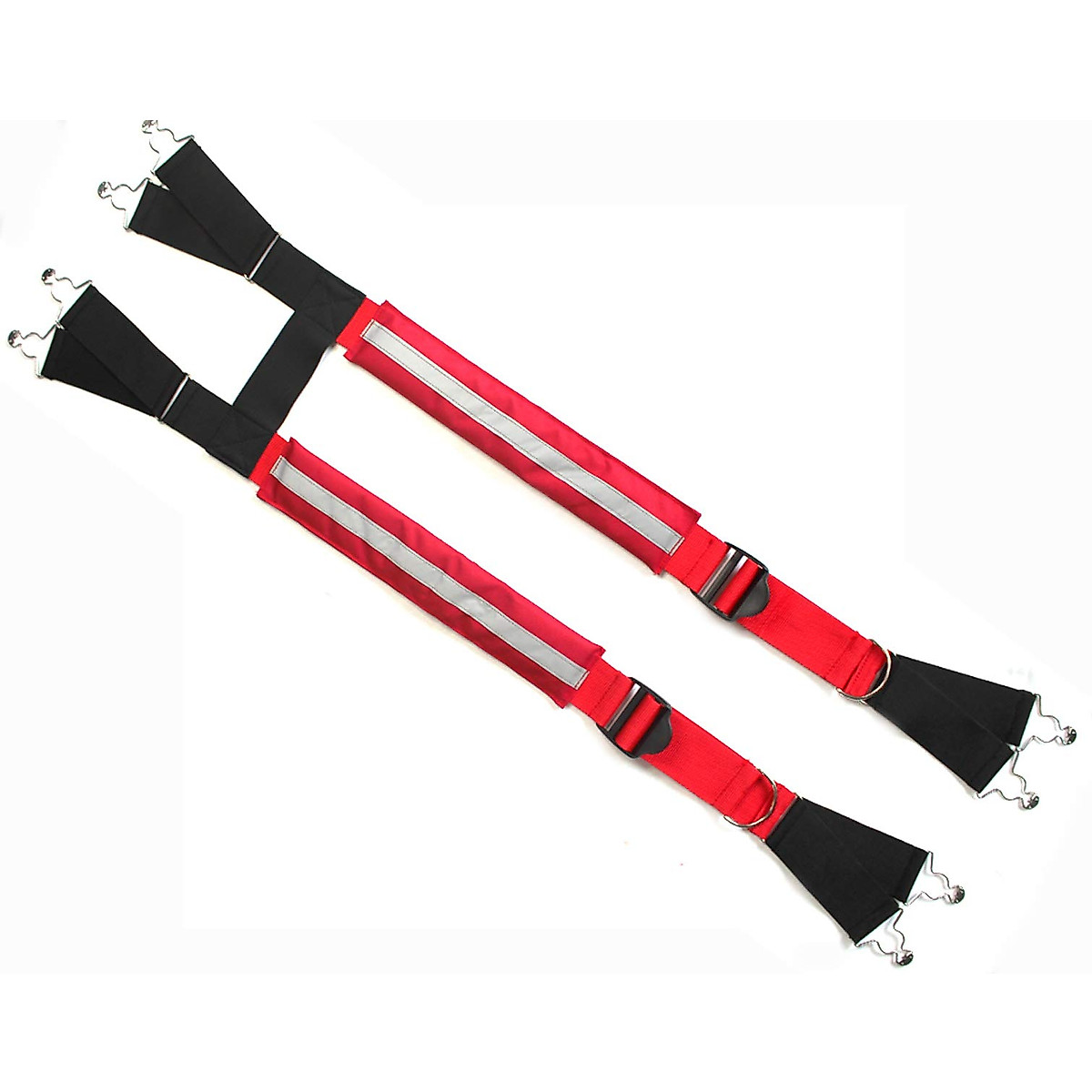 MELOTOUGH Firefighter Pant Suspenders Fire/Rescue Quick Adjust Suspenders with Reflective Strip (30-36 inch, Red Reflective)…