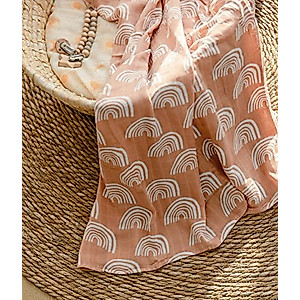 Little Jump 2 Pack (Rainbow & Sunshine) Swaddle Blanket, Silky Soft and Breathable Muslin Blankets for Girls & Boys, Baby Receiving Swaddles, Rainbow Boho Baby Essentials for Neutral (2 Pack)