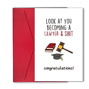 Chomerry Lawyer Graduation Card, Congratulation Become a Lawyer, Grad Card for Law Student