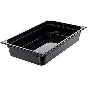 Carlisle FoodService Products 10201B03 Polycarbonate Full-Size Food Pan, 4", Black (Case of 6)