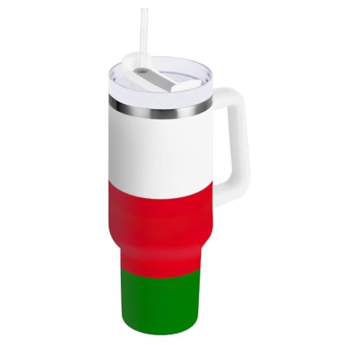 ODAWA 40oz Oman Flag Insulated Water Tumbler with Handle and Straw Lid, 2 in 1 Lid Insulated Stainless Steel Tumblers
