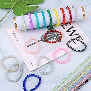 Natonhi 1400pcs 30 Color Glass Beads for Jewelry Making, 8mm Round Crystal Glass Bracelets Making Kit Suitable for Beginner Bracelet Making