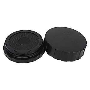Dioche Dental All-Ceramic Veneer Processing Box, Denture Veneer Processing Box Round Shape Reusable Black Denture Storage Box with Spare Pad