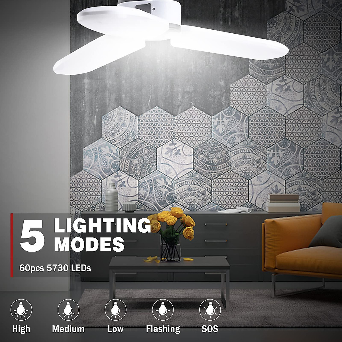 Civikyle 1-Pack Folding Solar LED Camping Lantern Collapsible Light USB Rechargeable Phone Charger, Portable Outdoor Waterproof Hanging Tent Lamp Emergency Light for Home Power Failure