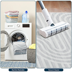 HOMBYS 10x14ft Contemporary Striped Area Rug for Living Room Bedroom, Large Modern Floor Carpet with Non-Slip Backing for Indoor, Minimalist Home Deco Non-Shedding, Grey, Machine Washable