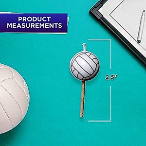 Volleyball Birthday Candles (5 Pack, Spherical Volleyballs on Picks) Volleyball Side Out Party Collection by Havercamp