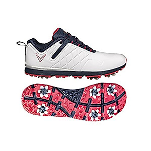 Callaway Women's Waterproof Golf Shoe, Naval, White, 7.5