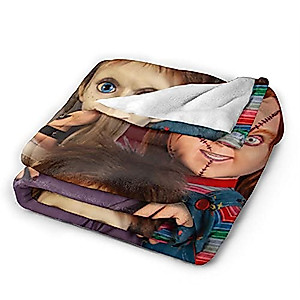 Daniesd of Chucky Throw Blanket Ultra-Soft Micro Fleece Blanket Warm Lightweight Bed Chair Couch Travel Blanket 80 inch x60 inch Black