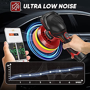 Avhrit Cordless Buffer Polisher kit 6 Inchs with 2 Battery & 6 Variable Speed Used for Car Detailing/Waxing