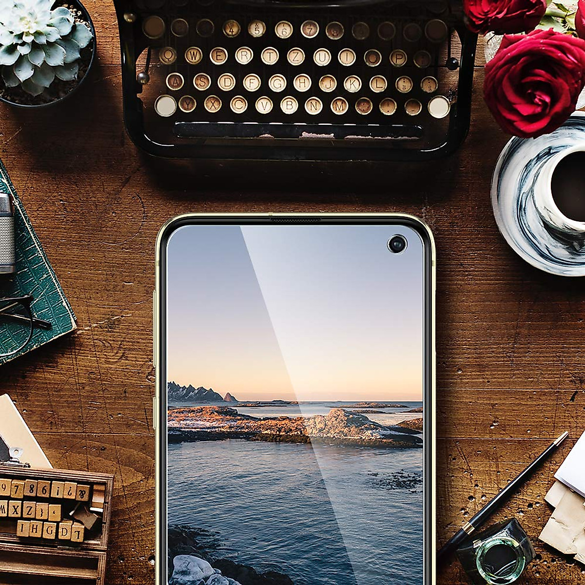 LK 3 Pack Screen Protector designed for Samsung Galaxy S10e Tempered Glass New Verison - Camera Hole Opened Frame Installation HD Clear, 9H Hardness, Case Friendly