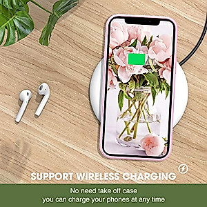 zelaxy Case Compatible with iPhone 12/ iPhone 12 Pro, Liquid Silicone Rubber Gel Case with Screen Protector Pink