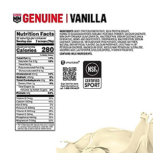 Muscle Milk Genuine Protein Powder, Vanilla Creme, 32g Protein, 5 Pound, 32 Servings