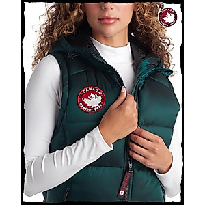 CANADA WEATHER GEAR Women’s Vest - Quilted Puffer Vest - Outerwear Sleeveless Jacket, S-XL, Size Small, Ponderosa Green