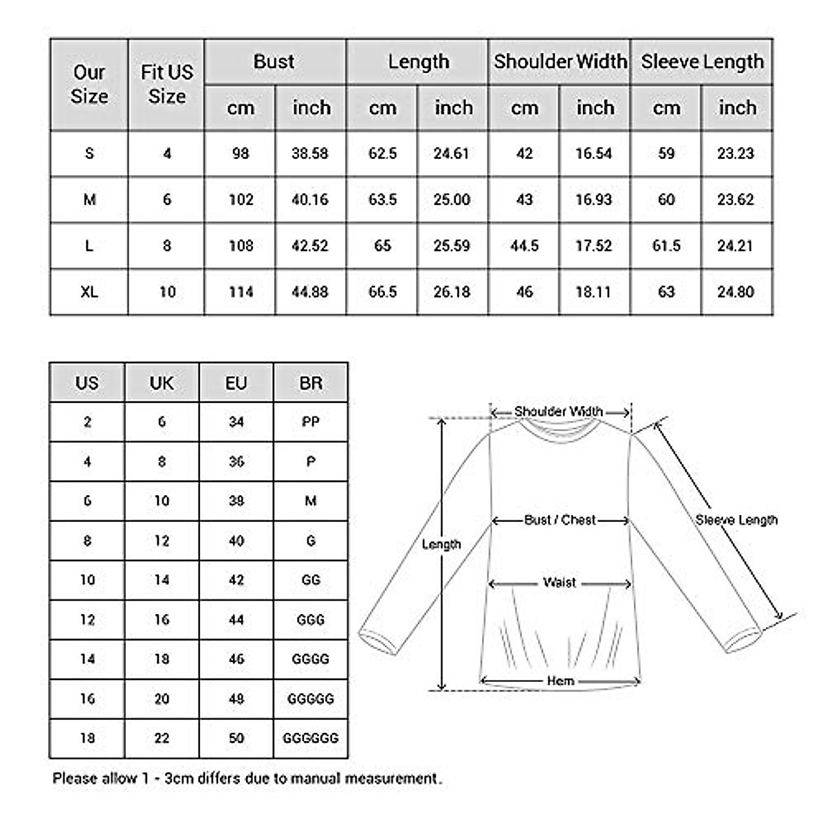 ZAFUL Women's Halloween Skeleton Print Long Sleeve Pullover Sweatshirt Hoodie Tops (1-White, L)
