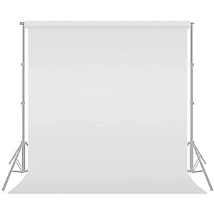 Julius Studio 10 x 12 ft. (W x H) Pure White Photography Background Backdrop Screen, High Density > 150GSM, Long Lifespan Premium A+ Grade Synthetic Material, Professional Photo Video Studio, JSAG121