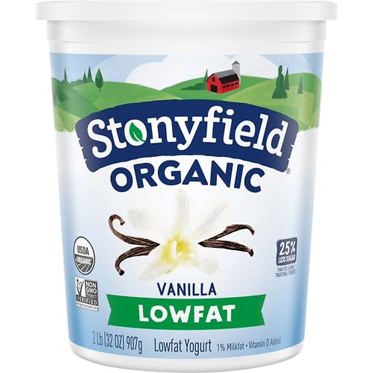 Stonyfield Organic Lowfat Yogurt, Vanilla, 32 oz. – 6g of Protein, Multiserving Yogurt