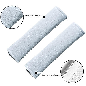 BESULEN Auto Seat Belt Cover, 2 Pack Car Safety Seatbelt Shoulder Pad for More Comfortable Driving, Universal Soft Harness Pad for Backpack Handbag Camera Straps, Compatible with All Cars (Gray)