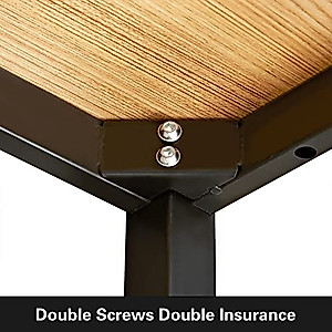 DlandHome 63 inches X-Large Computer Desk, Composite Wood Board, Decent and Steady Home Office Desk/Workstation/Table, BS1-160TB Teak and Black Legs, 1 Pack