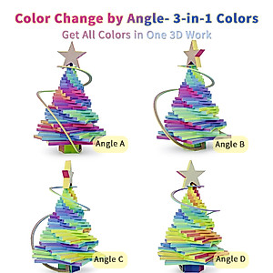 ZIRO PLA Filament Matte, Multicolors 3D Printer Filament, 3-in-1 Chrome Coextrusion PLA, Magic Three-Color PLA, Fit Most FDM 3D Printers,1KG/2.2lb Spool, Rosy Cloud (Matte)