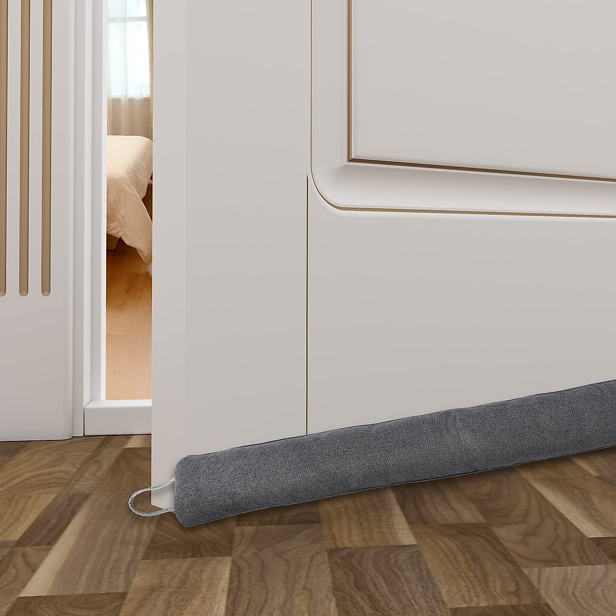 2 PCS Door Draft Stopper 36 Inch Heavy Duty Under Door Draft Blocker,Door Snake, Bottom Section Seal, Noise and air, Energy efficient door guard-Grey