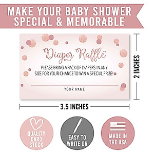 25 Baby Shower Diaper Raffle Tickets For Baby Shower Girl - Gold Baby Shower Games For Girls, Diaper Raffle Cards, Baby Raffle Tickets, Baby Shower Invitation Inserts, Baby Shower Ideas