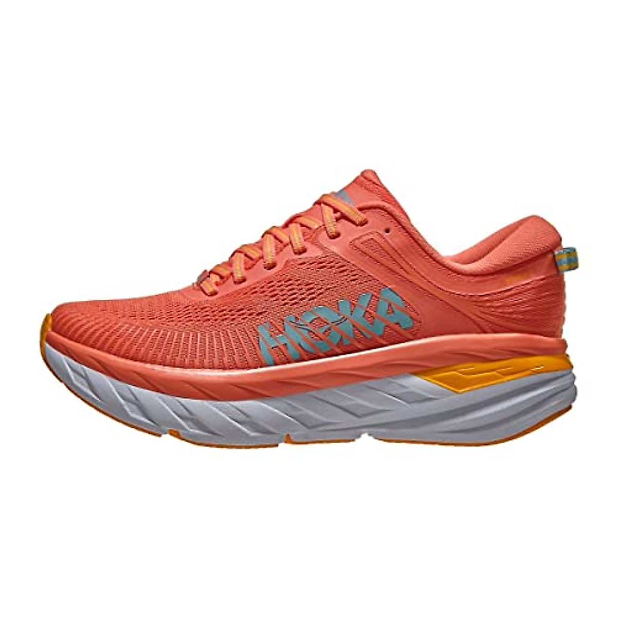 HOKA ONE Women's Bondi 7 Running Shoe, Camellia/Coastal Shade, 9