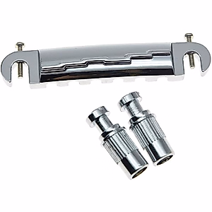 Dopro Chrome Electric Guitar Wrap Around Bridge Tailpiece for Les Paul LP Junior