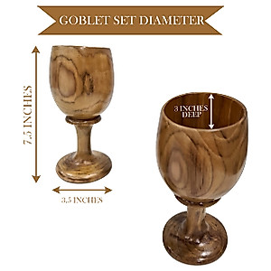 collectiblesBuy Vintage Wooden Wine Goblet Handmade Wood Toasting Glass Kitchen & Bar Accessories Wooden Glasses Set Of 2
