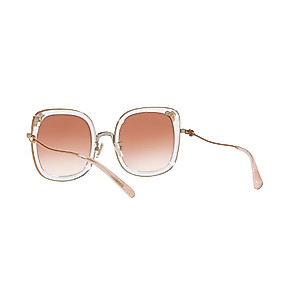 Coach HC7101B Sunglasses, Rose Gold/Transparent Pink/Pink Gradient, 53 mm