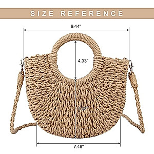 Freie Liebe Small Straw Purses Beach Woven Tote Bags for Women Summer Rattan Crossbody Bags Top Handle Handbags