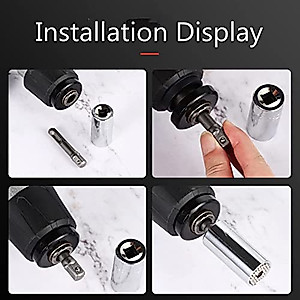 3Pcs SDS Socket Adapter Set 1/4" Hex Shank Screwdriver Bit Holder Socket Adapter Converter for SDS Hammer Drill