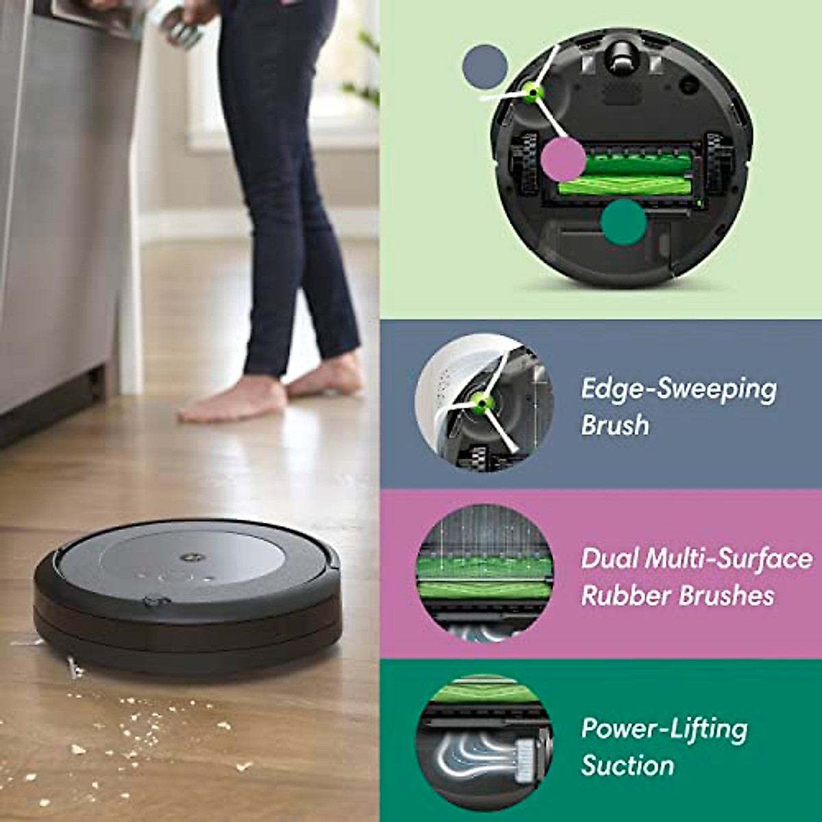 iRobot Roomba i3+ EVO (3550) Self-Emptying Robot Vacuum – Now Clean By Room With Smart Mapping, Empties Itself For Up To 60 Days, Works With Alexa, Ideal For Pet Hair, Carpets​