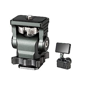 Field Monitor Holder Mount with Cold Shoe 1/4 Screw for 5 inch and 7 inch Monitor, LCD Field Monitor, LED Lights, Flash, Microphone, Gopro, Action Cam，Swivel and Tilt…
