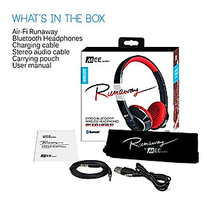 MEE audio Runaway 4.0 Bluetooth Stereo Wireless + Wired Headphones with Microphone (Black/Red)