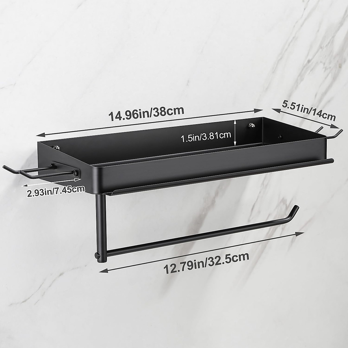 Taozun Self Adhesive Paper Towel Holder - Under Cabinet Paper Towel Rack for Kitchen, SUS304 Brushed Stainless Steel (No Drilling)