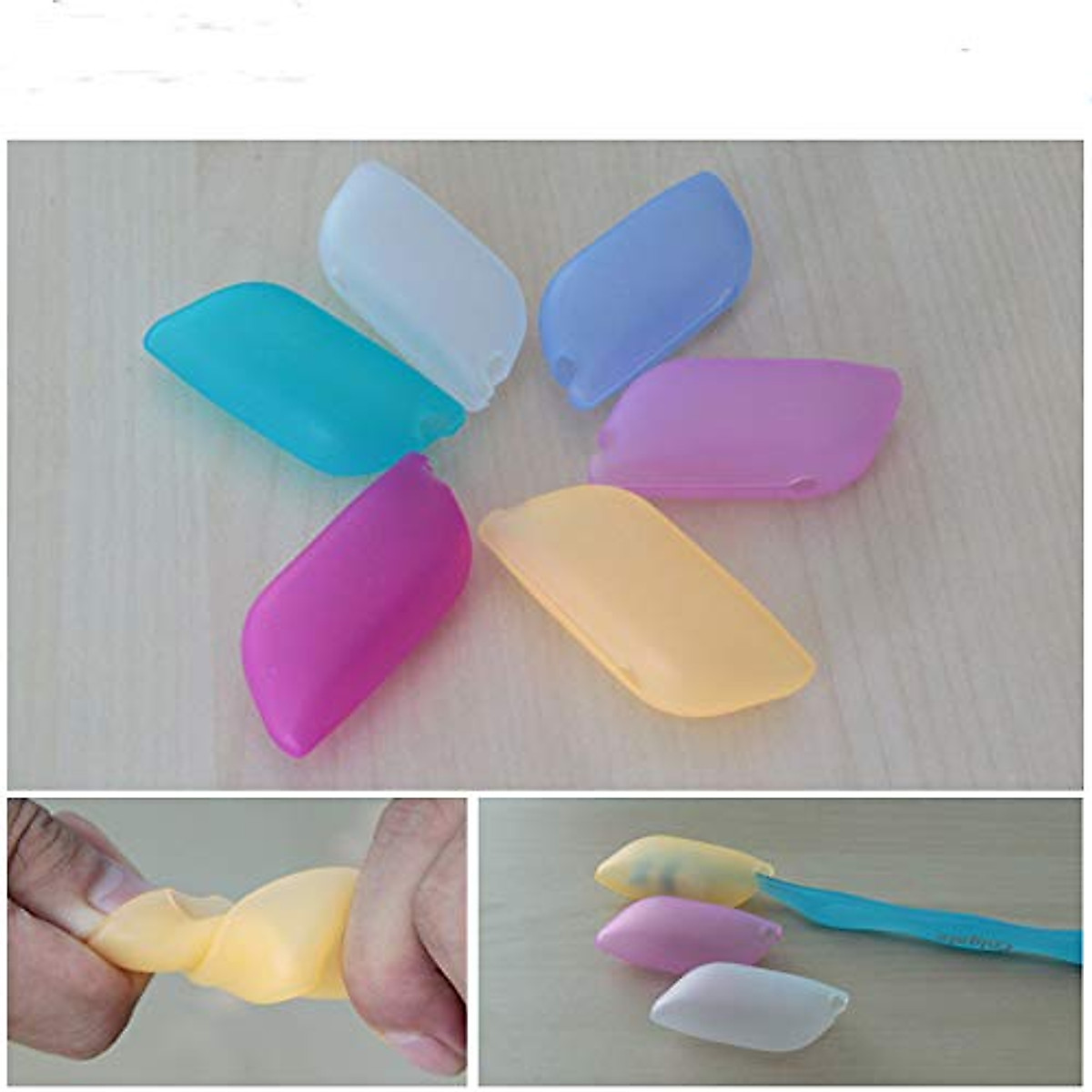 3 Pieces Silicone Toothbrush Covers Caps for Electric and Manual Toothbrush