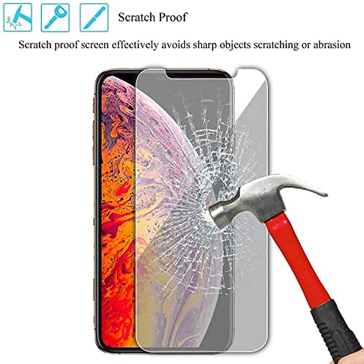 Ailun Privacy Screen Protector for iPhone 11 Pro Max/iPhone Xs Max [6.5 Inch] 2Pack Anti Spy Private Case Friendly Tempered Glass [Black]