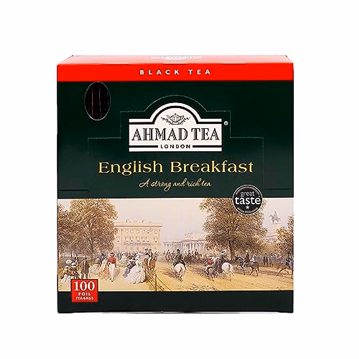 Ahmad Tea Black Tea, English Breakfast Teabags individually wrapped in foil, 100 ct - Caffeinated & Sugar-Free