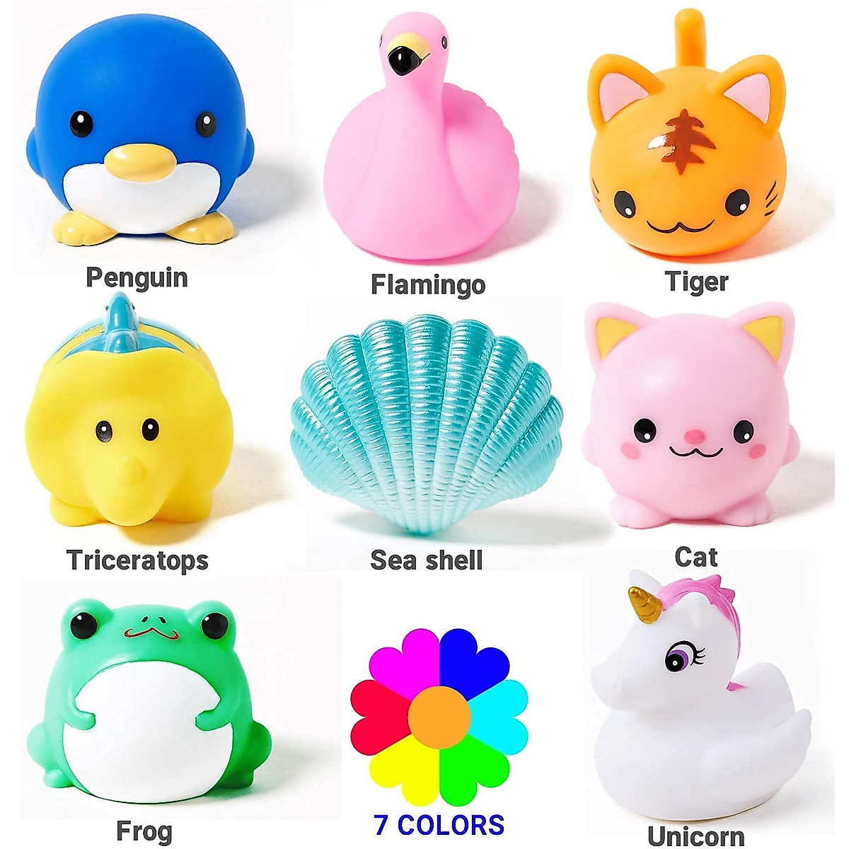 Bath Toys for Toddlers Baby 8 Pack Light Up Toys - Bathtub Toy Flashing Colourful LED Light Shower Bathtime For Kids Toddler Child Infants Preschool Bathroom Bathtub Shower Swimming Pool Party Games